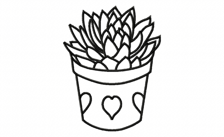 Succulent Stitched Embroidery Design – Daily Embroidery