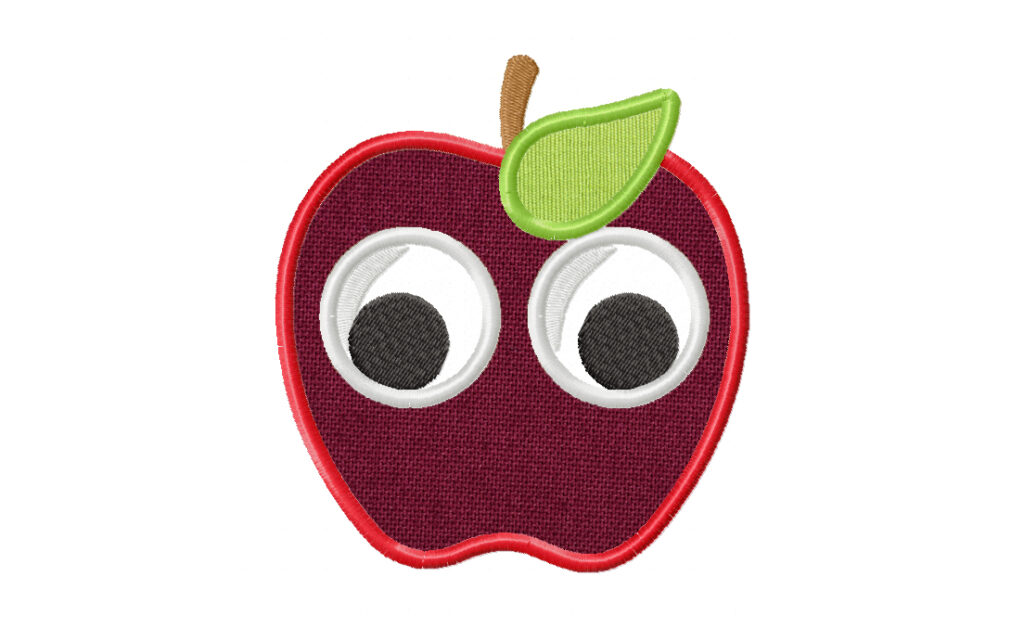 Apple Appliqué Stitched Embroidery Design – Daily Embroidery