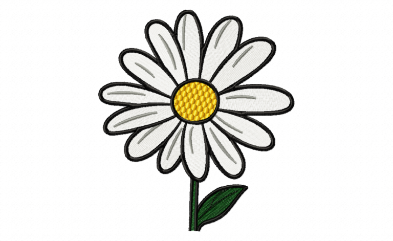 Simple Daisy Stitched Embroidery Design – Daily Embroidery