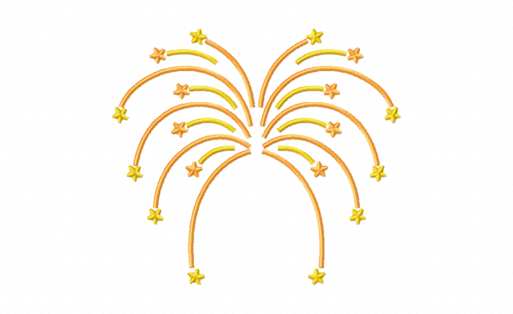 Fireworks Star Stitched Embroidery Design – Daily Embroidery