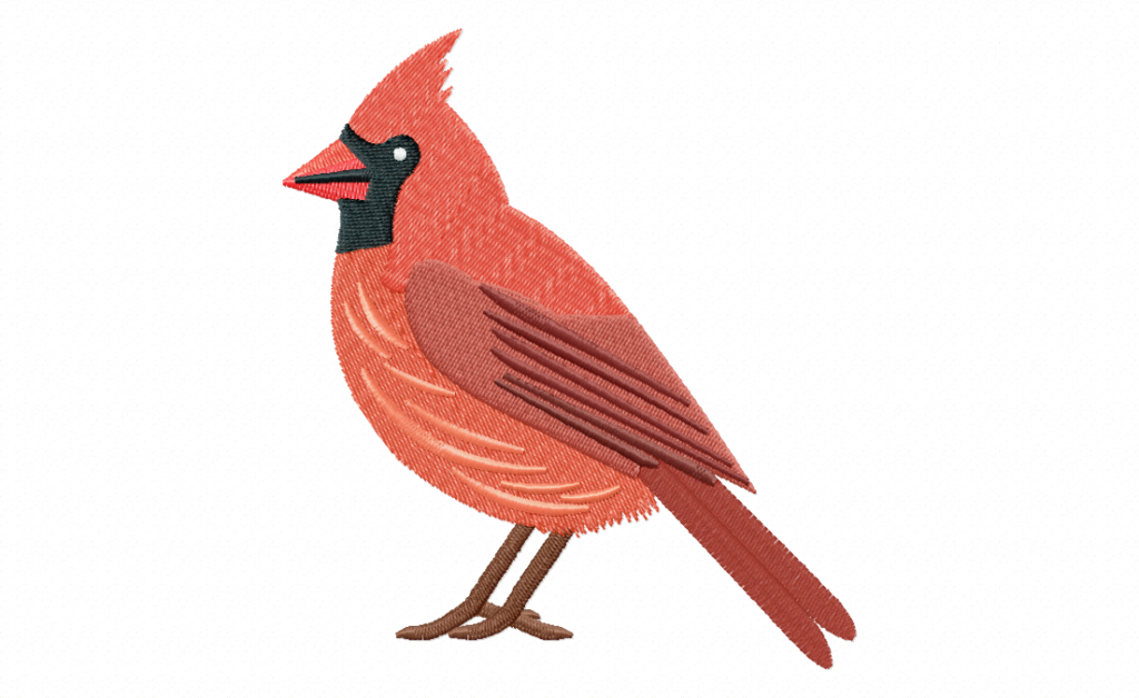 Cardinal Bird Stitched Embroidery Design – Daily Embroidery