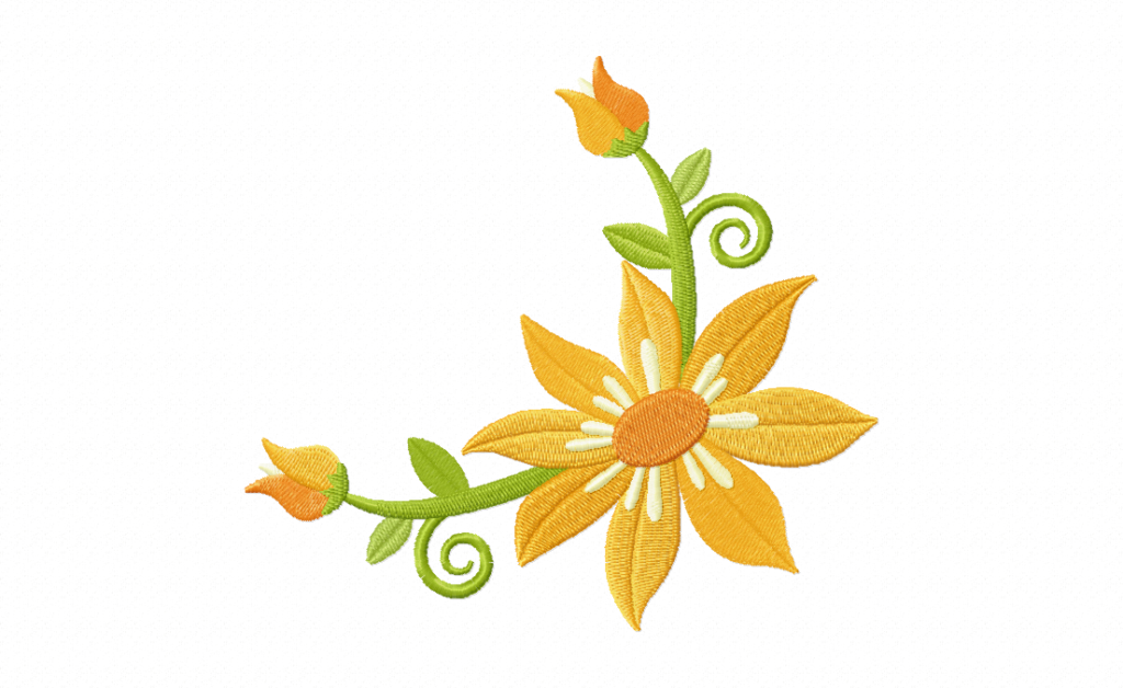 Wild Flower Border Stitched Embroidery Design – Daily Embroidery