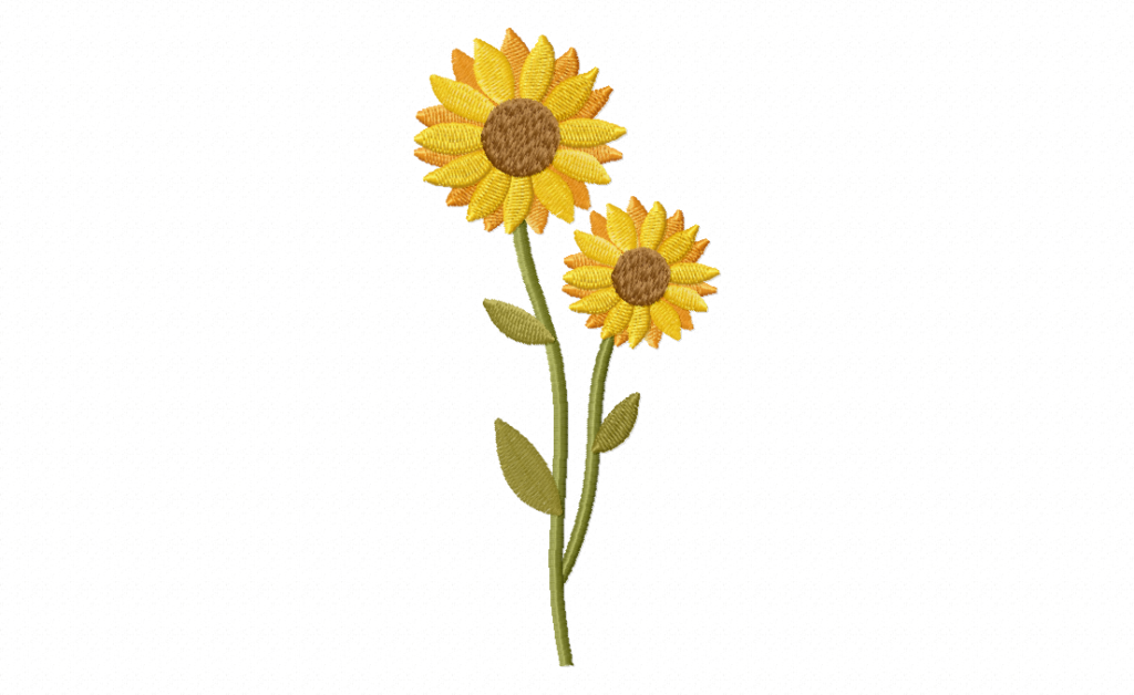 Long Sunflower Stem Stitched Embroidery Design – Daily Embroidery