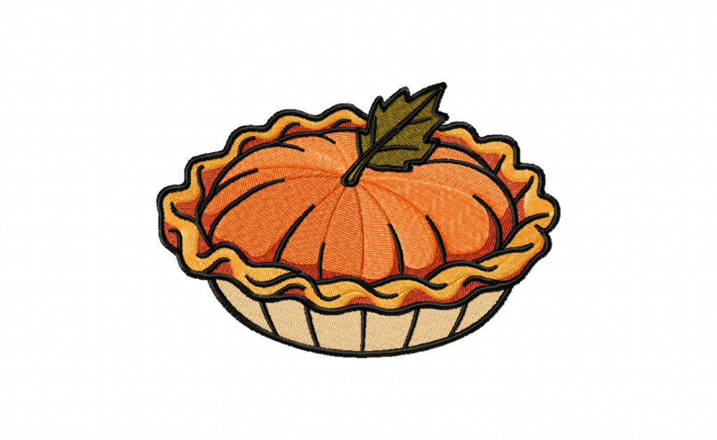 Autumn Pumpkin Pie Stitched Embroidery Design – Daily Embroidery