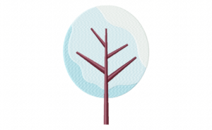 Winter Tree Stitched Embroidery Design – Daily Embroidery