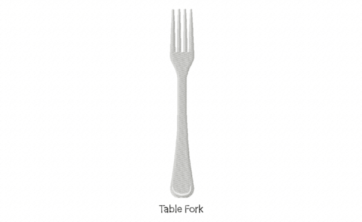 Table Fork Stitched Embroidery Design – Daily Embroidery