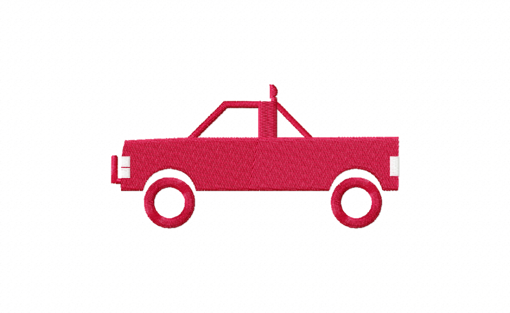 Simple Pickup Truck Embroidery Design – Daily Embroidery