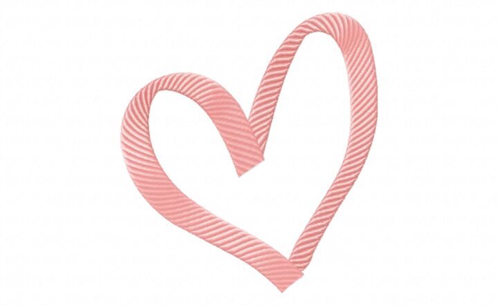 Pink Doodle Heart Stitched Embroidery Design – Daily Embroidery