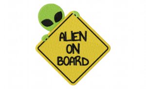 Alien on Board Stitched Embroidery Design – Daily Embroidery