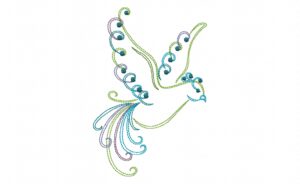 Pretty Bird Lineart Stitched Embroidery Design – Daily Embroidery