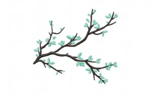 Spring Tree Branch Stitched Embroidery Design – Daily Embroidery