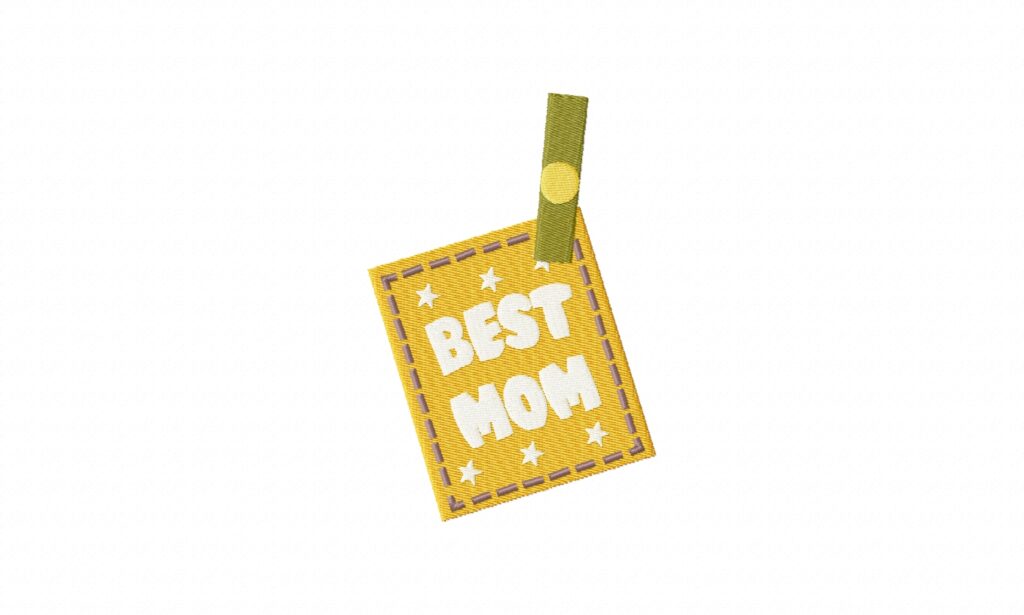 Best Mom Tag Stitched Embroidery Design – Daily Embroidery