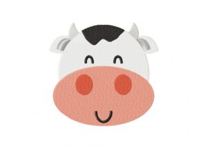 White Cow Head Stitched Embroidery Design – Daily Embroidery