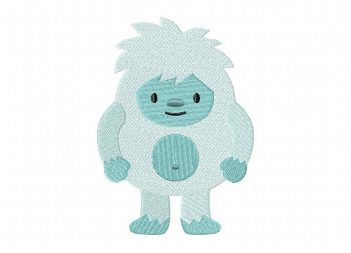 Cute Blue Yeti Stitched Embroidery Design – Daily Embroidery