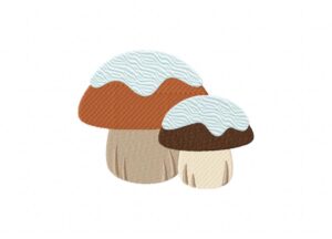 Snow Capped Mushroom Stitched Embroidery Design – Daily Embroidery