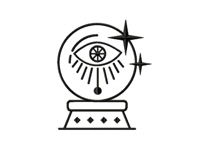 Crystal Ball Eye Stitched Embroidery Design – Daily Embroidery