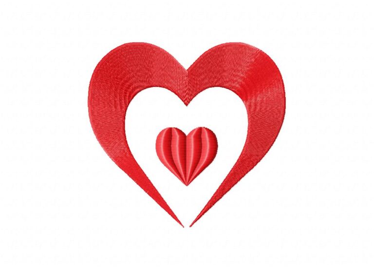 Heart Deco Stitched Embroidery Design – Daily Embroidery