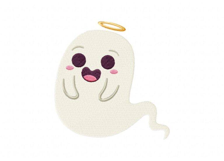 Ghost With Halo Stitched Embroidery Design – Daily Embroidery