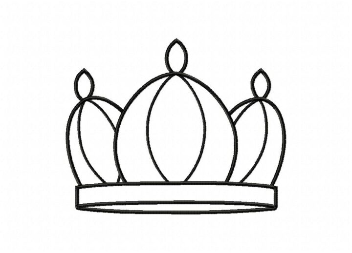 Thick Crown Outline Stitched Embroidery Design – Daily Embroidery