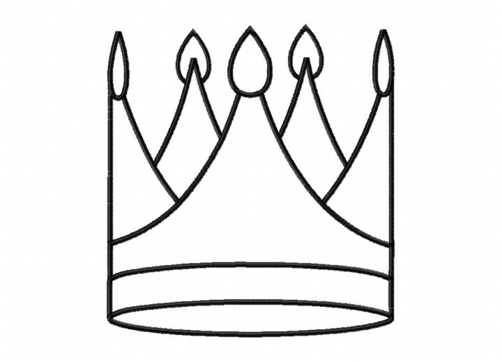 Tall Crown Outline Stitched Embroidery Design – Daily Embroidery