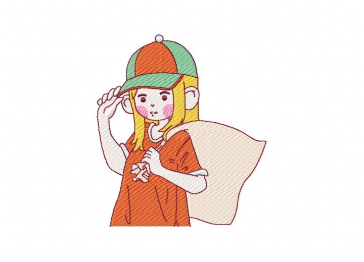 Red Girl Stitched Embroidery Design – Daily Embroidery