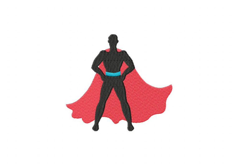 Standing Hero Silhouette Stitched Embroidery Design – Daily Embroidery