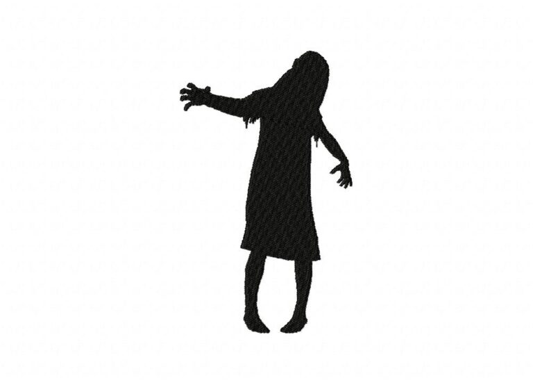 Silhouette Zombie Woman Stitched Embroidery Design – Daily Embroidery