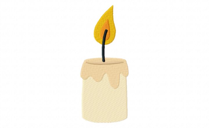 Small Candle Stitched Embroidery Design – Daily Embroidery