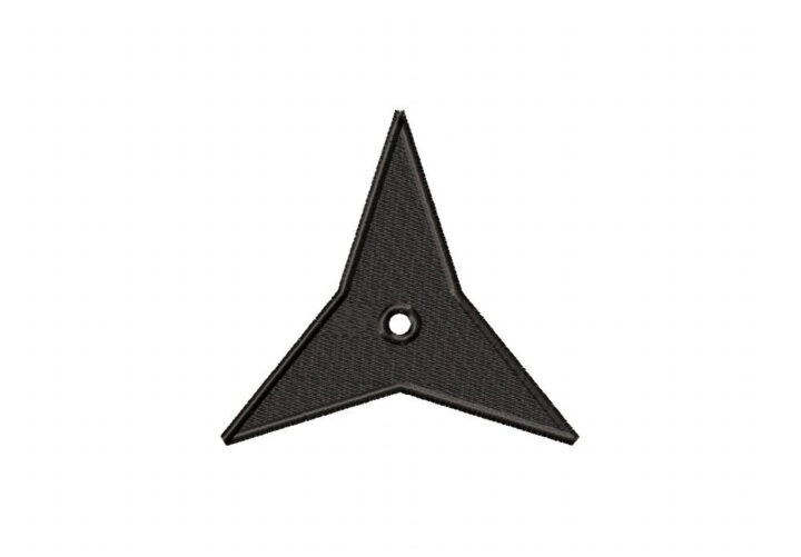 FREE Three-Star Shuriken Stitched Embroidery Design – Daily Embroidery