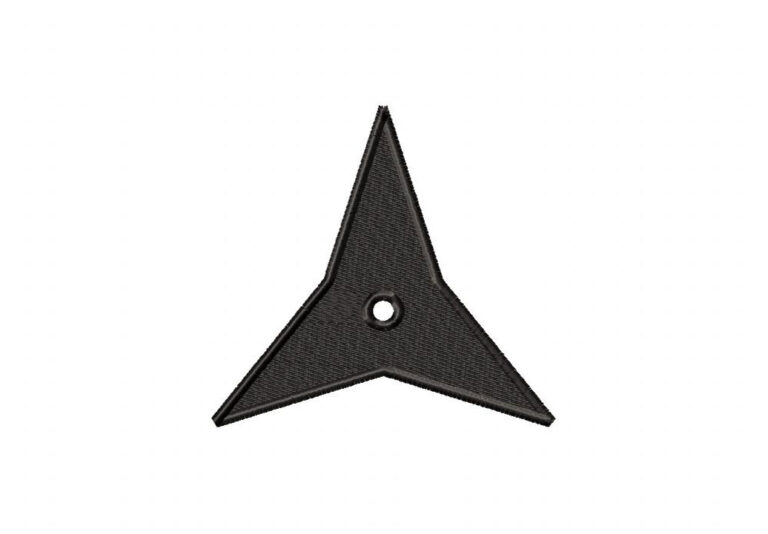 FREE Three-Star Shuriken Stitched Embroidery Design – Daily Embroidery